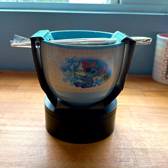 Disney | Kitchen | Disney Stitch Ramen Bowl With Chop Sticks Dishwasher ...